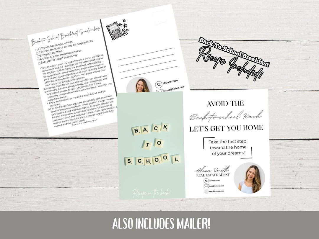 Back to School Real Estate Postcard | Realtor Canva Template | Editable ...
