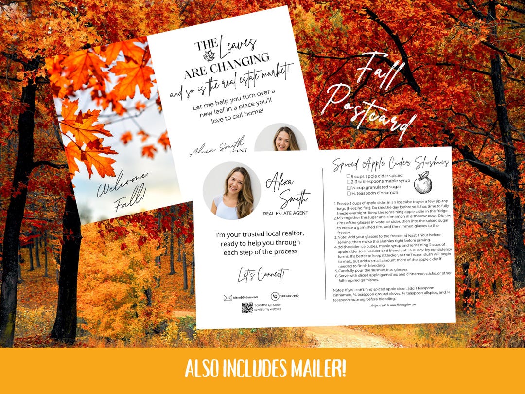 Fall Real Estate Postcard Mailer | Turn Over a New Leaf | August ...