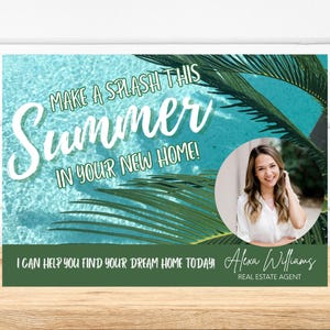 Realtor Summer Postcard, Real Estate Marketing Template, Summer Mailer ...