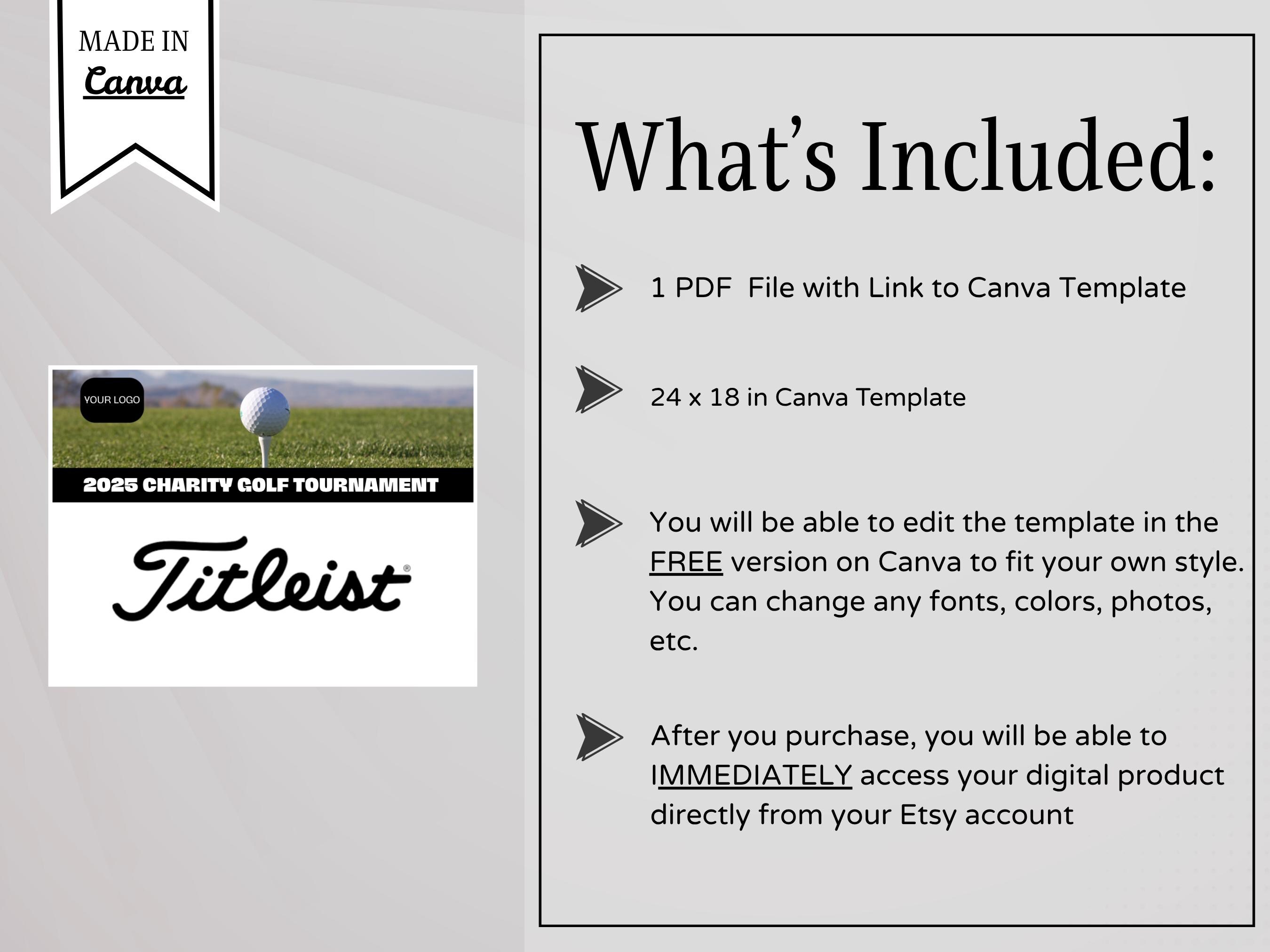 Golf Tournament Sponsor Sign Canva Template | Editable Hole Sponsor ...