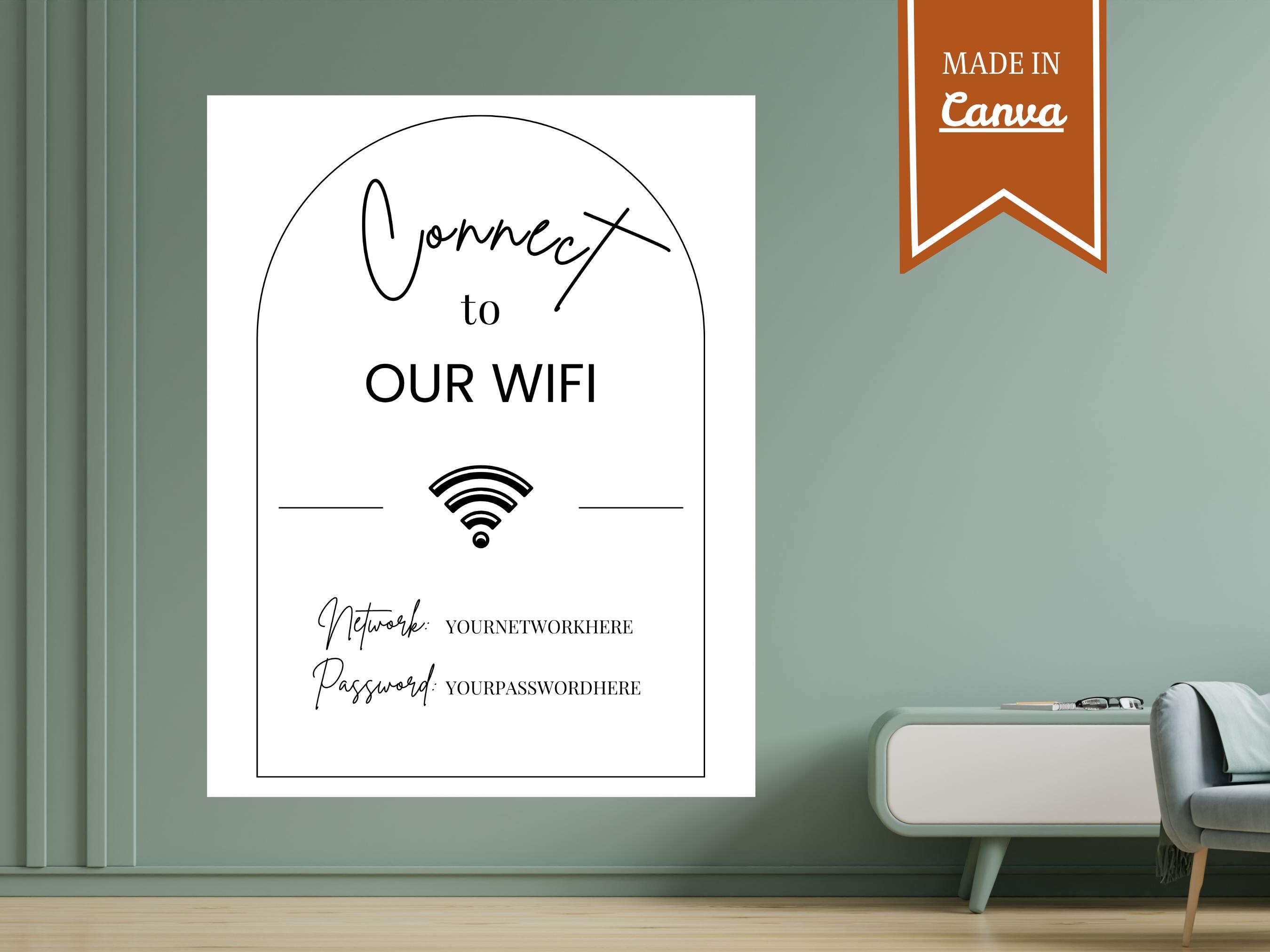 Wifi Password Template Sign, Editable Printable QR Code Sign, Instant ...