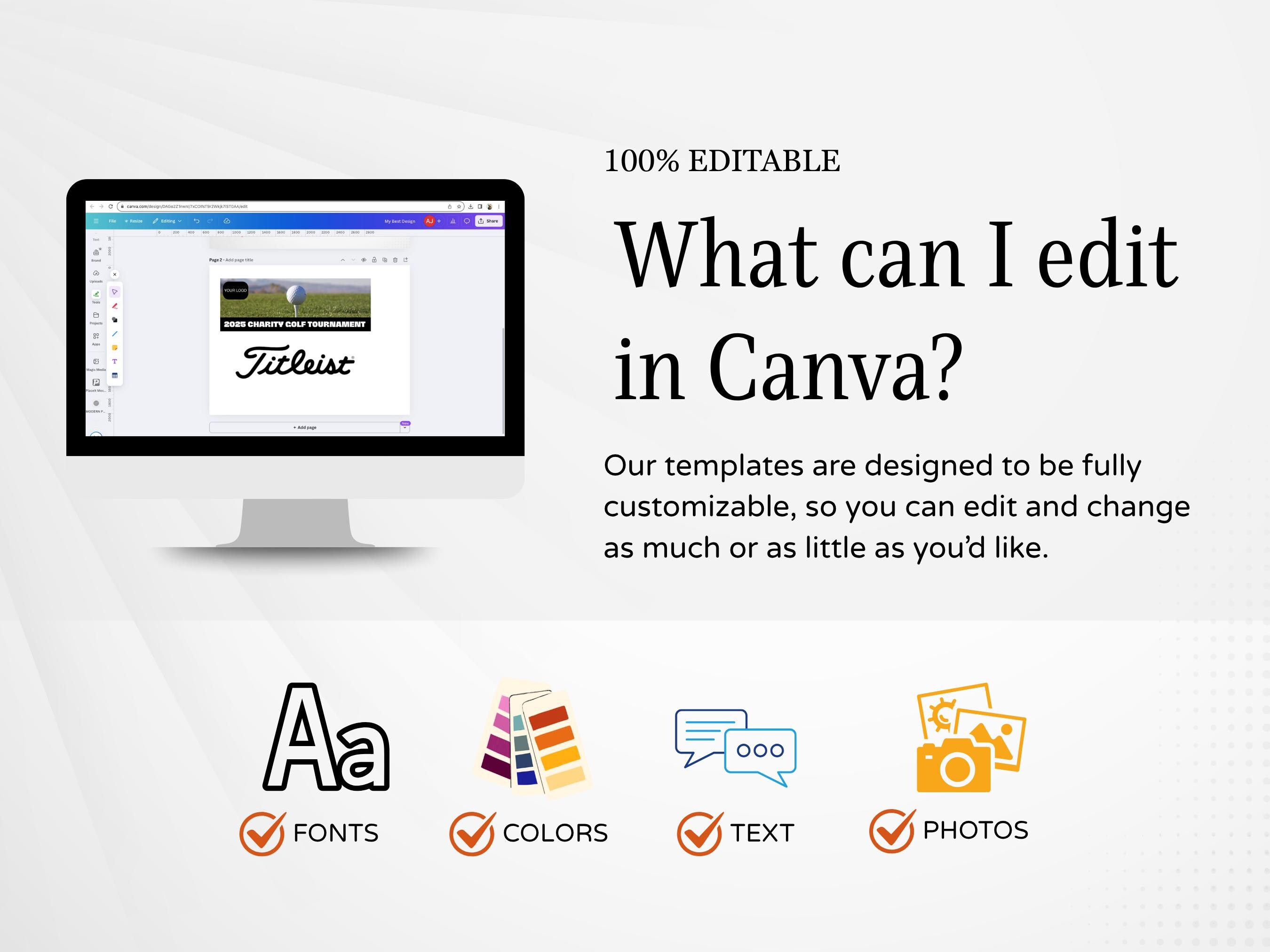 Golf Tournament Sponsor Sign Canva Template | Editable Hole Sponsor ...
