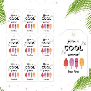 Popsicle Tag, Editable Summer Gift Tag, Printable End of School Year ...