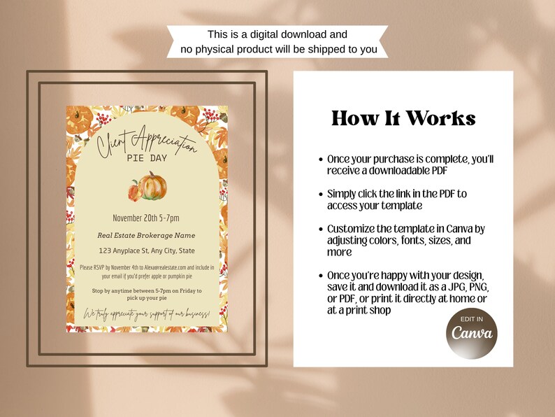 Client Appreciation, Editable Pie Day Invitation, Pie Party Invitation ...