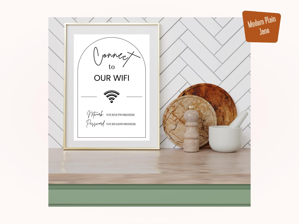 Wifi Password Template Sign, Editable Printable QR Code Sign, Instant ...