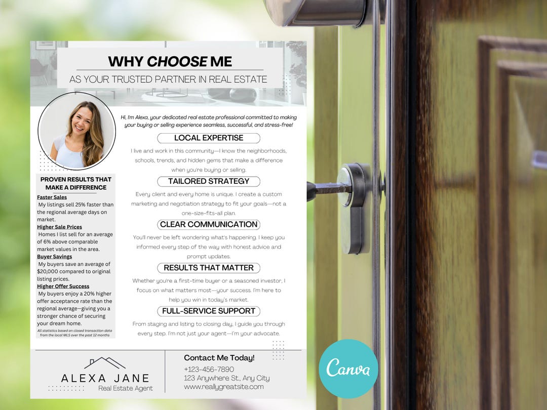Real Estate Agent Introduction Flyer, Why Choose Me Flyer, What Makes ...