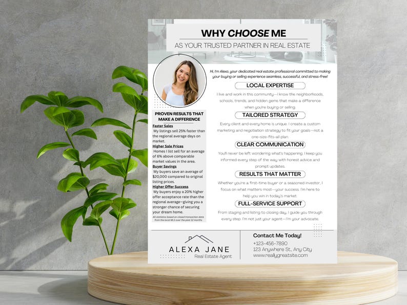 Real Estate Agent Introduction Flyer, Why Choose Me Flyer, What Makes ...
