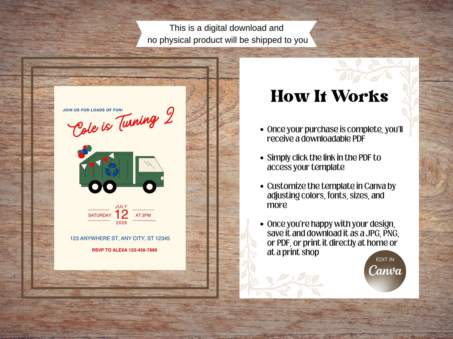 Instant Download | Garbage Truck Party | Trash Truck Netflix Birthday ...