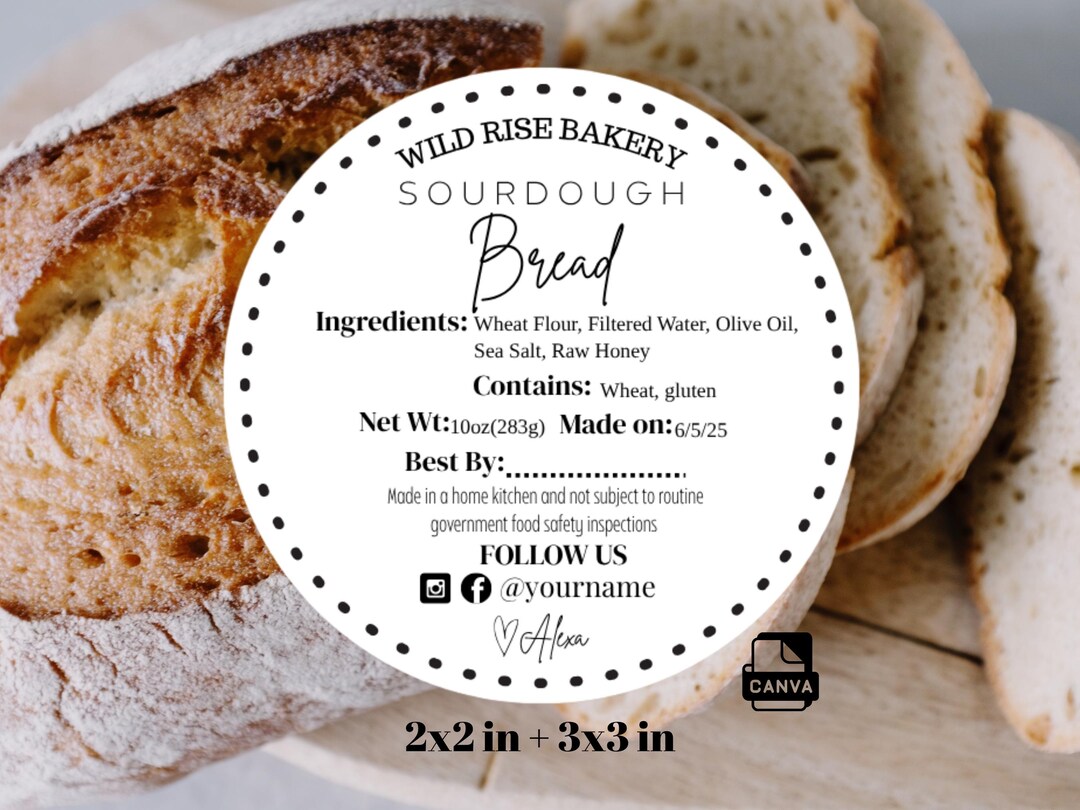 Editable Cottage Food Label, Printable Food Label, DIY Bakery ...
