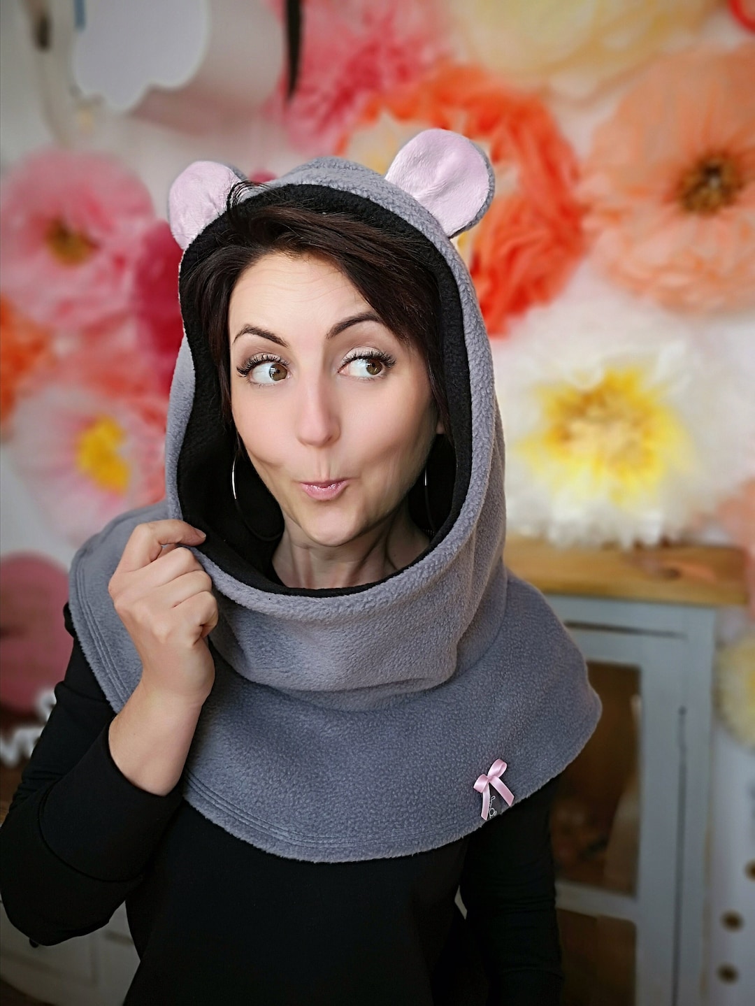 MEKO® mousy I Hooded Hat for Women, Hat With Ears, Animal Hat as a ...