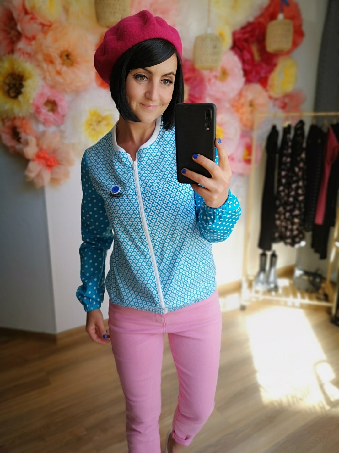 Size SMEKO® veste Bomber Jacket for Women, Blouson Jacket Made of Light ...