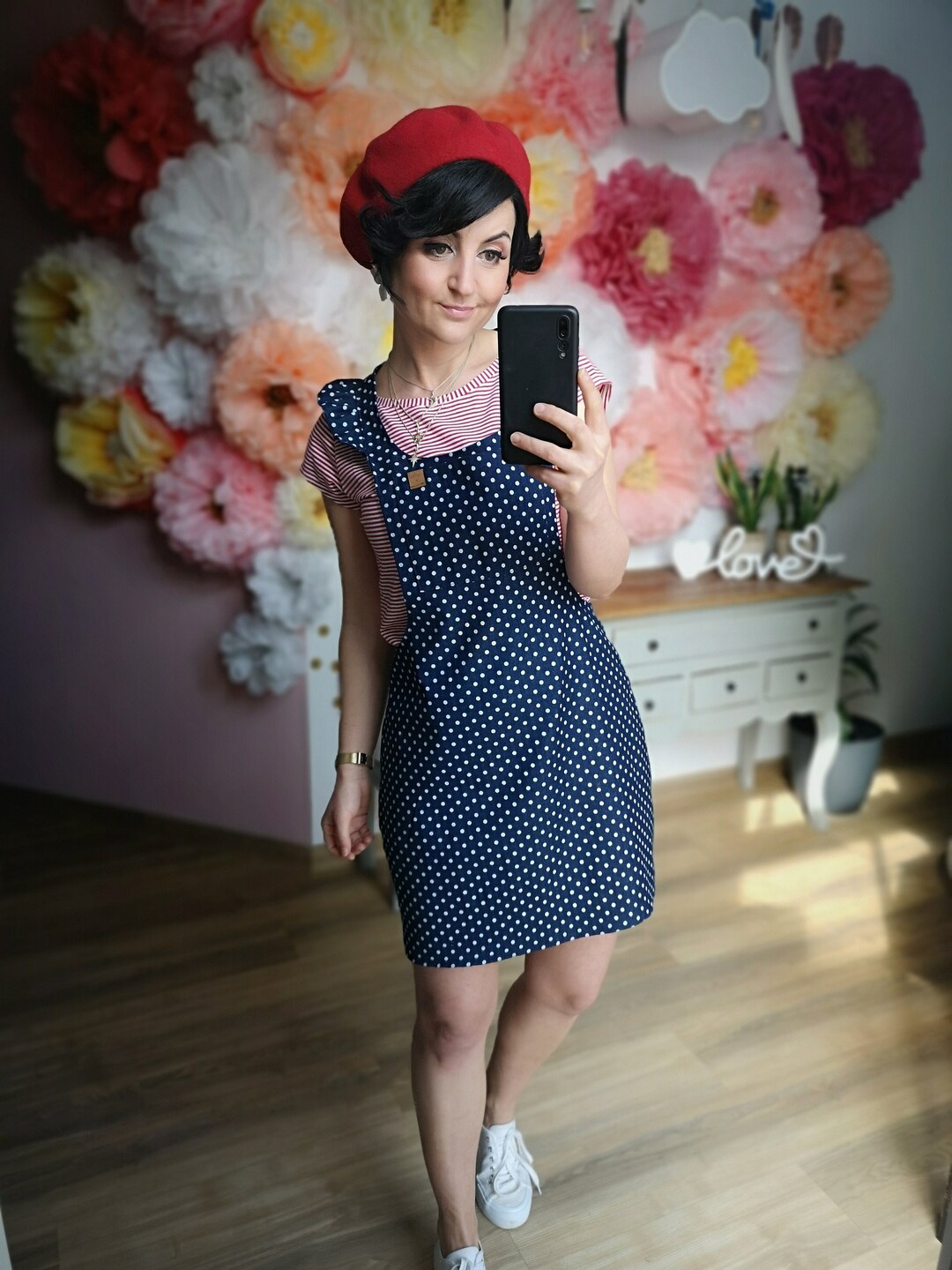 Gr. S MEKO® cezaly Latzkleid Aus Jeans Mit Punkten Für Damen ...