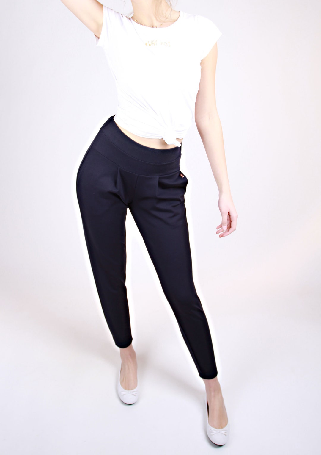 MEKO® nicypants Stoffhose Damen, Marine, Blau, Karottenhose Mit Hoher ...