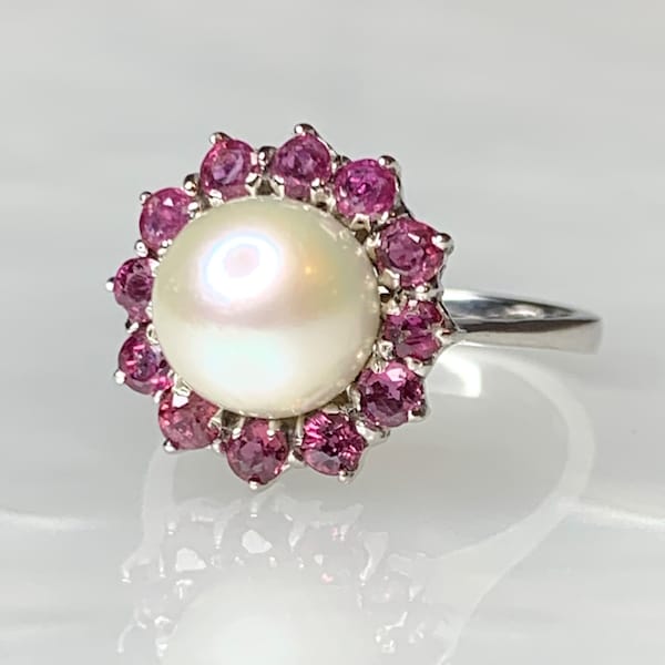Ruby Pearl Ring - Etsy