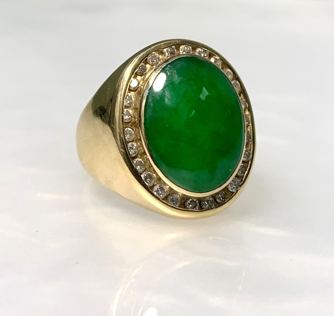 Green Jade, Green Jade Ring, Jade, Womens Jade Ring, Genuine Jade ...