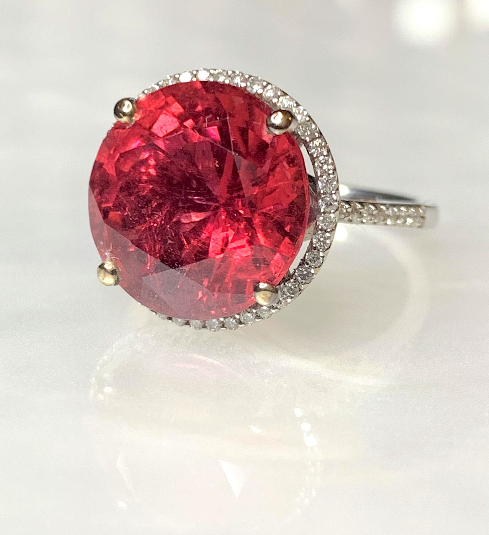 Rubellite Ring, Rubellite Engagement Ring, Gemstone Cocktail Ring ...