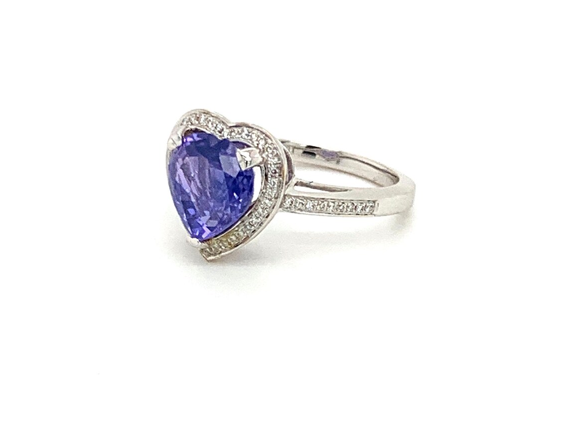 Rare Sapphire Ring, Heart Shaped Sapphire Engagement Ring, Purple ...