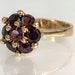 Garnet Flower Ring, Garnet Jewelry Vintage, Garnet Gold Ring 18k ...