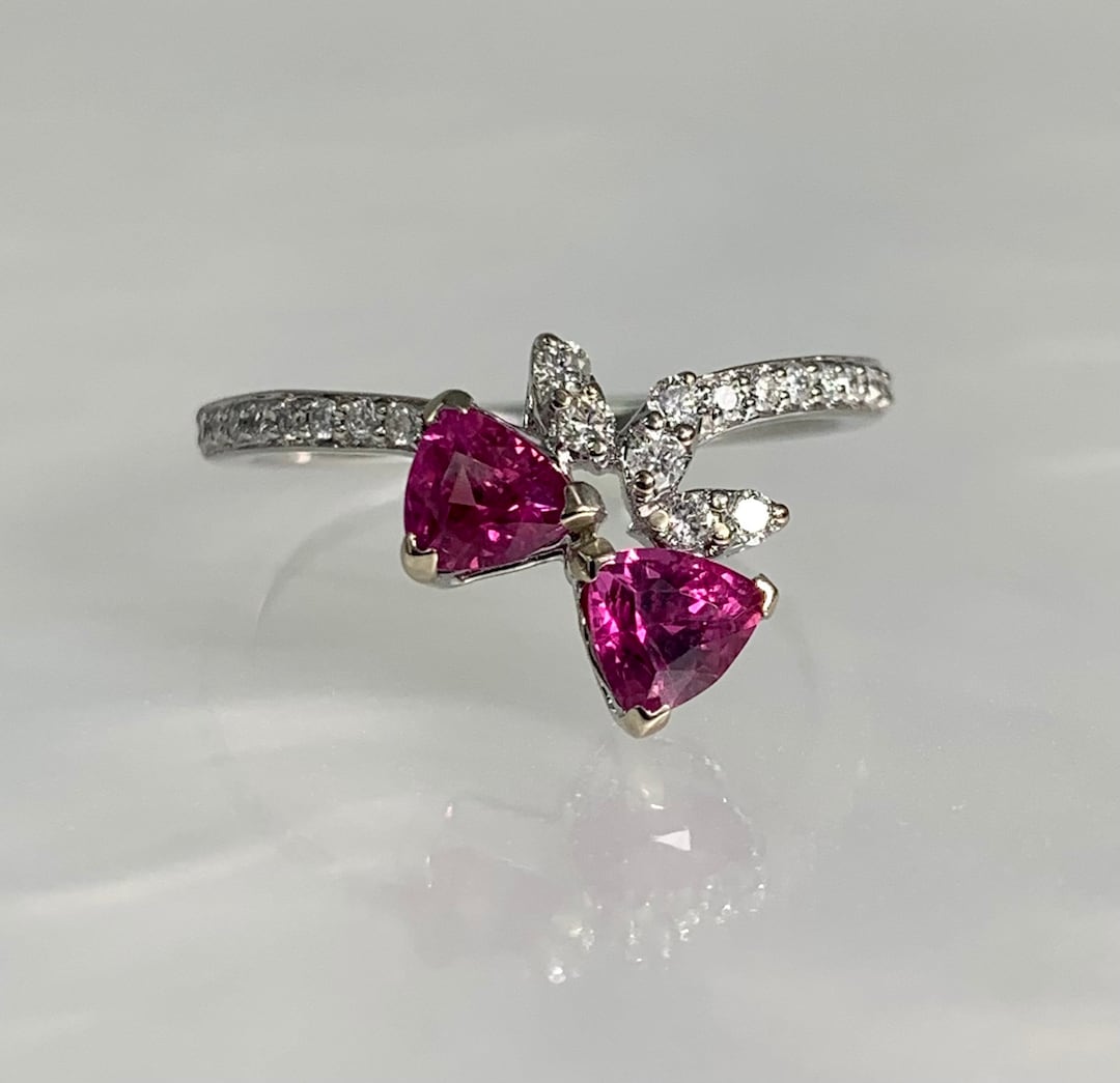 Ruby Toi Et Moi Ring, Ruby Engagement Ring, Ruby Ring for Women, Ruby Jewelry, Toi Et Moi ...