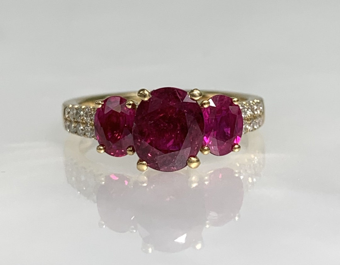 Ruby Engagement Ring, Ruby Ring for Women, Gemstone Engagement Ring ...