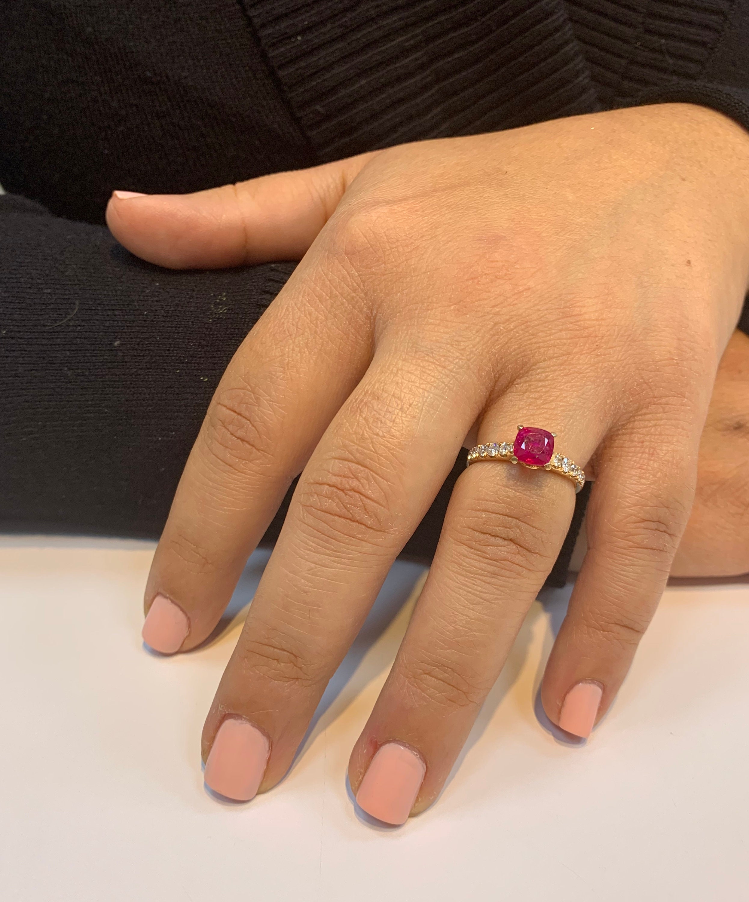 Ruby Engagement Ring Ruby Rose Gold Engagement Ring Ruby | Etsy