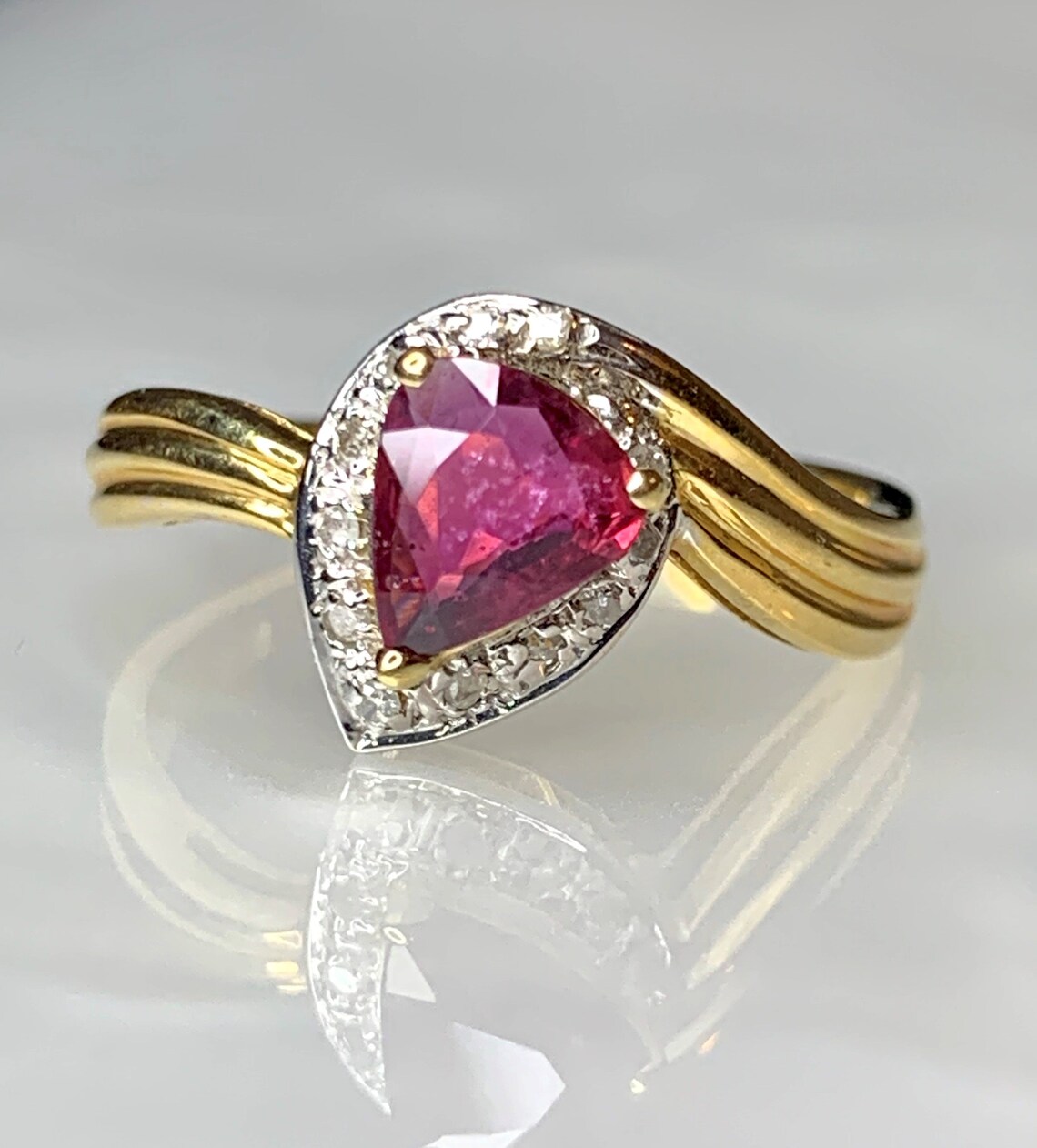 Ruby Ring Ruby Rings for Women Ruby Ring Vintage Trillion - Etsy