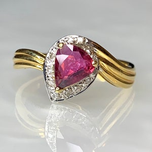 Ruby Ring, Ruby Rings for Women, Ruby Ring Vintage, Trillion Ruby Ring ...