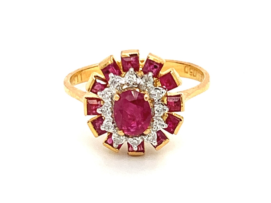 Vintage Ruby Ring Ruby Engagement Ring Ruby Ring Art Deco - Etsy