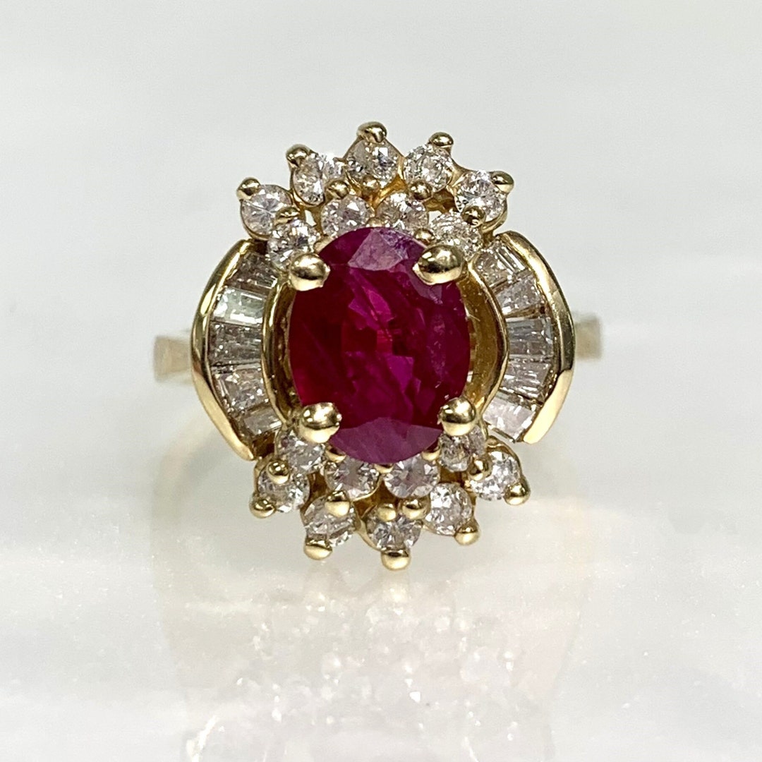 Ruby Ring, Ruby Vintage Ring, Ruby Vintage, 14k Gold Ring, 14k Ring Women, 14k Ruby Ring ...