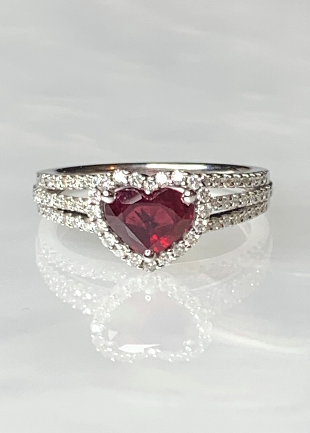 Heart Shaped Ruby Ring, Ruby Ring, Ruby Engagement Ring, Heart Ruby ...