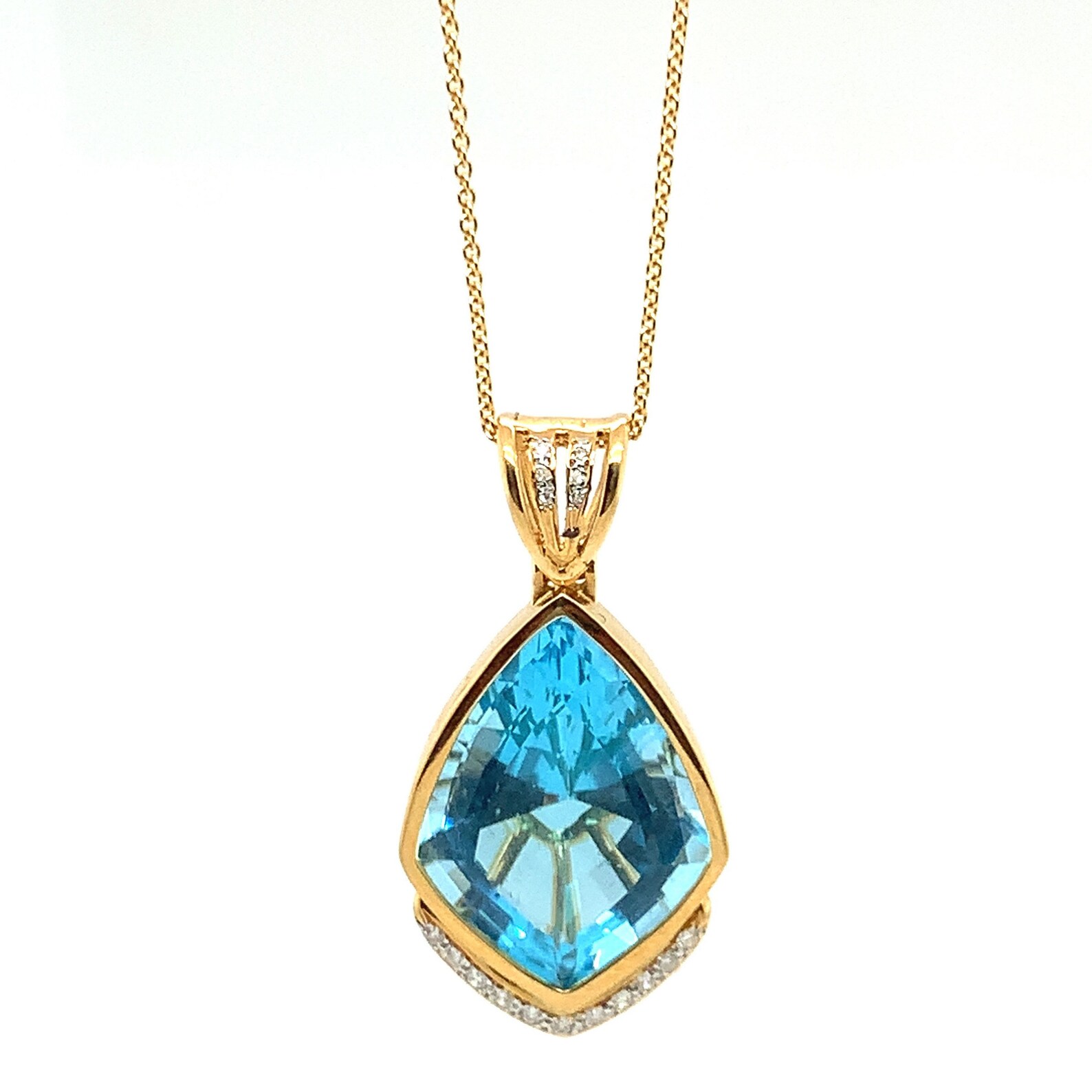 Pendentif topaze bleu collier en pierres précieuses bleues - Etsy France