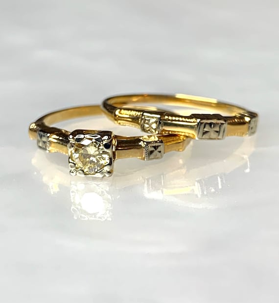 Bridal Set, Bridal Set Rings, Vintage Bridal Ring Set… - Gem