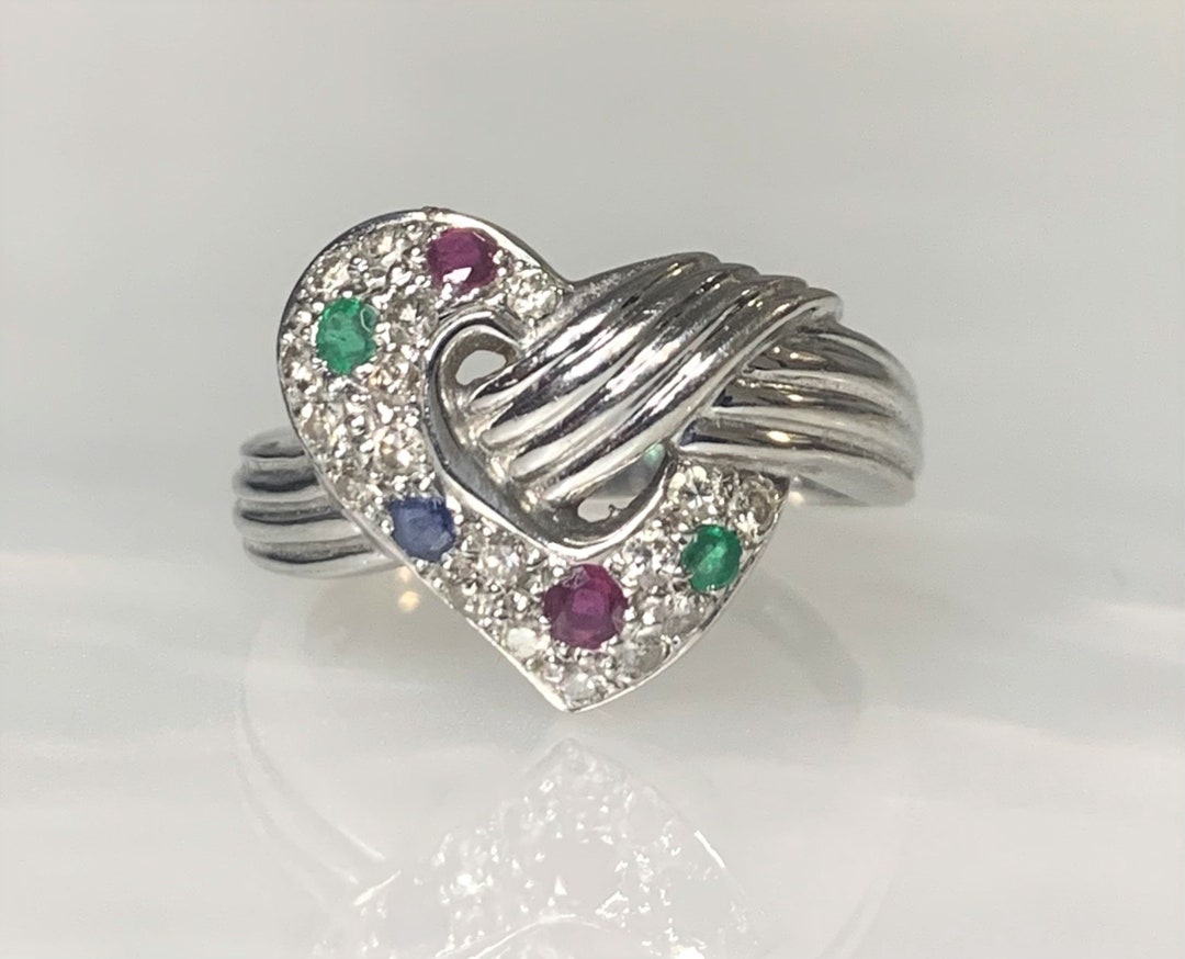 Heart Ring, Knot Ring 18k, Knot Heart Ring, Heart Ring Diamond, Ruby ...