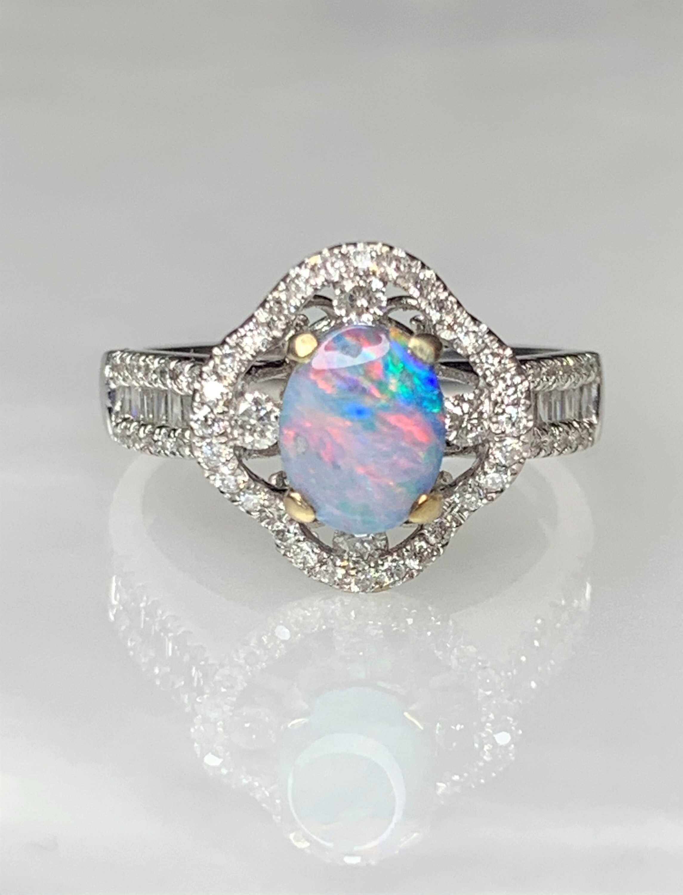 Australian Opal Ring Opal Ring Opal Engagement Ring Genuine | Etsy