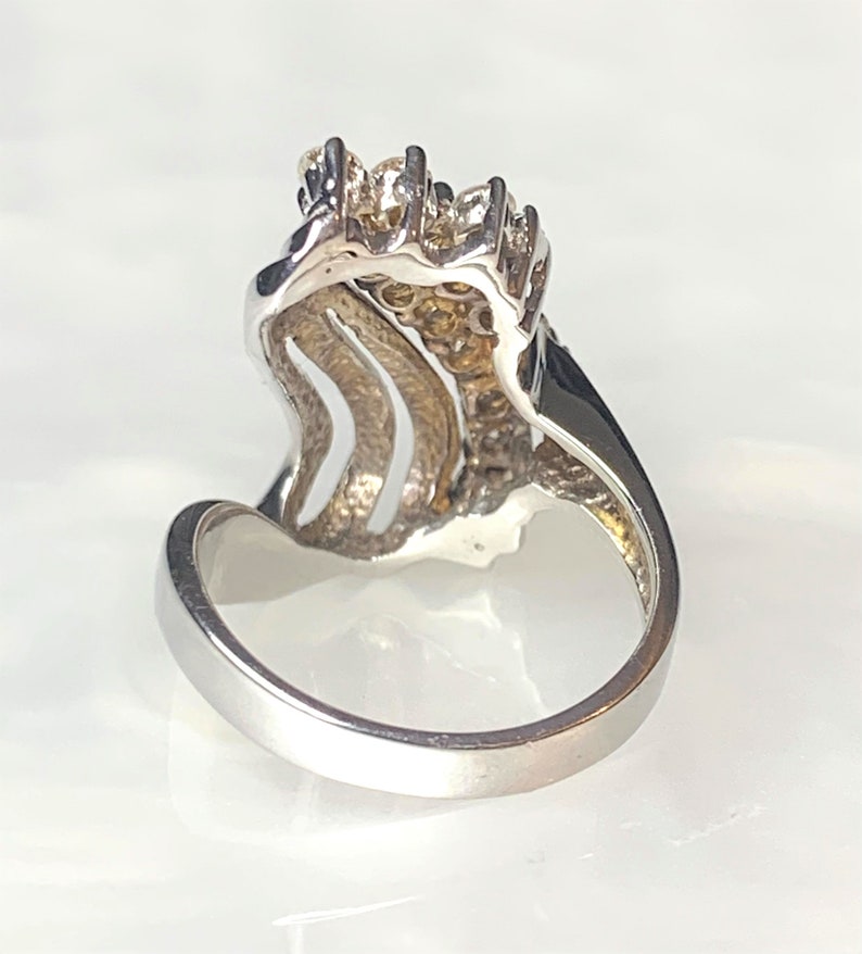 Diamond Waterfall Ring, Vintage Waterfall Ring, Vintage Diamond Ring ...