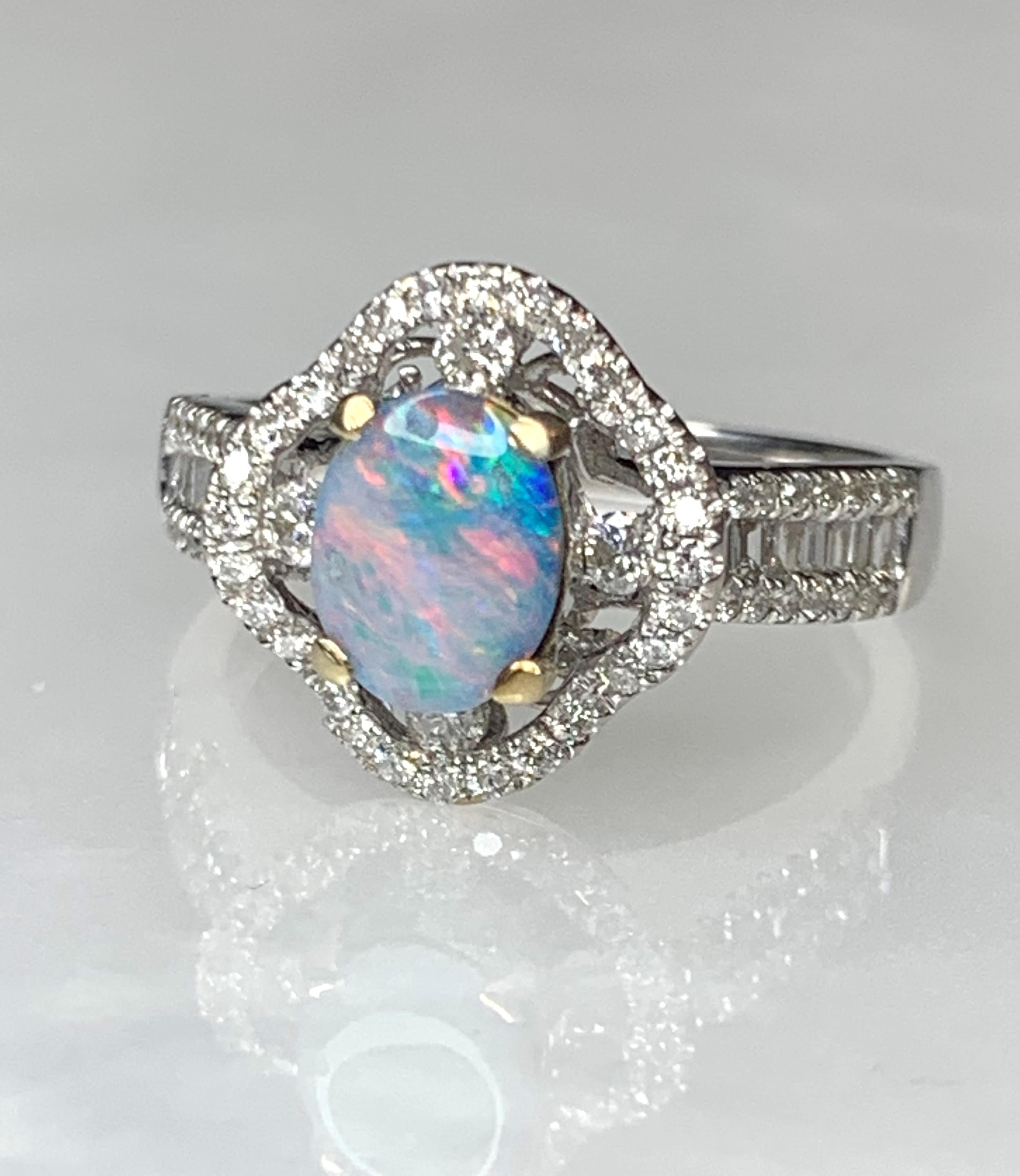 Australian Opal Ring Opal Ring Opal Engagement Ring Genuine | Etsy