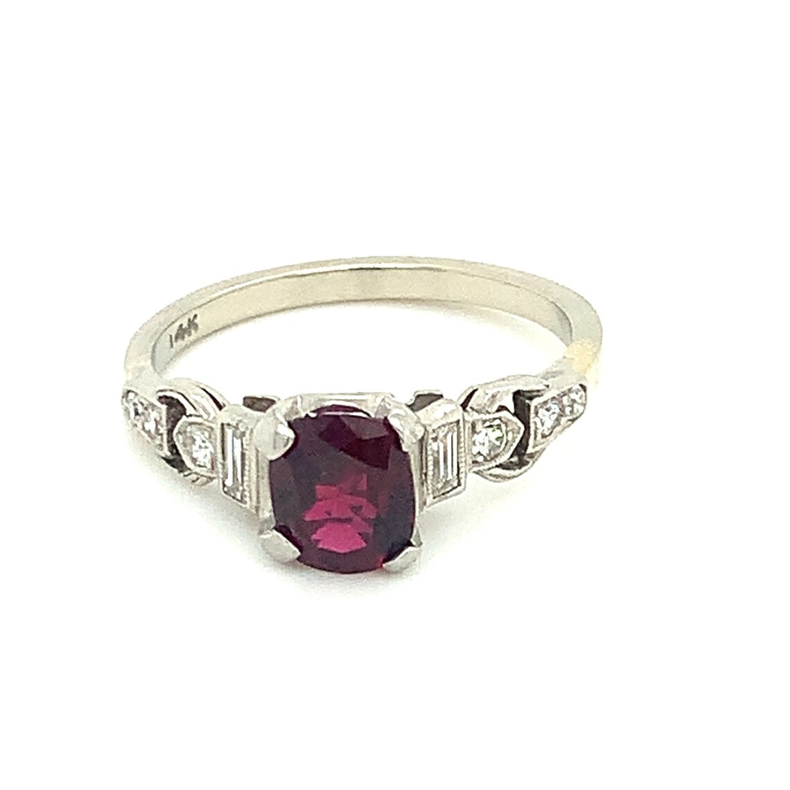 Vintage Ruby Engagement Ring Art Deco Ruby Ring Gemstone - Etsy