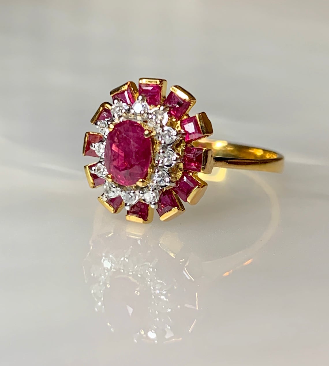 Vintage Ruby Ring Ruby Engagement Ring Ruby Ring Art Deco - Etsy
