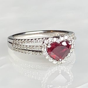 Heart Shaped Ruby Ring, Ruby Ring, Ruby Engagement Ring, Heart Ruby ...