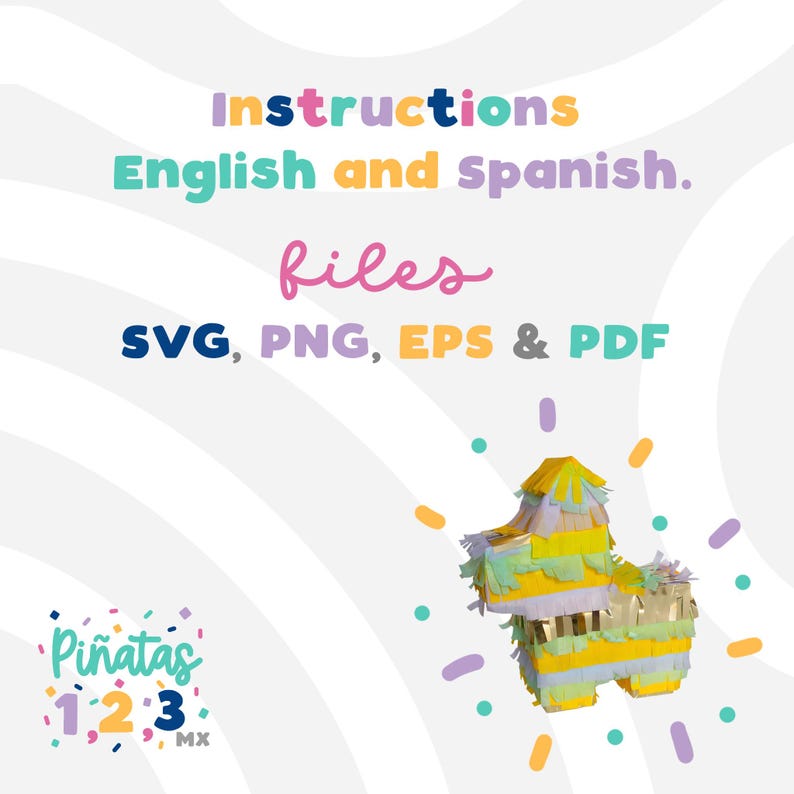 Donkey Piñata Template SVG, Digital File Party, DIY Pinata, Mexican ...