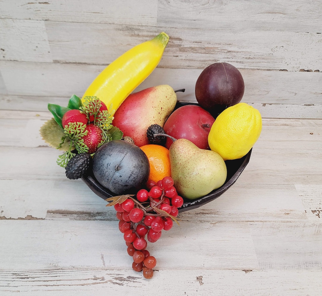 10 Piece LARGE Fruit Basket/artificial Fruit Lot/what You See You Will ...