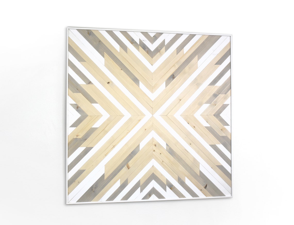 Modern White Wood Wall Art Square Minimalist Wall Art | Etsy