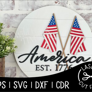 American Flags 1776 Patriotic July Independence Day USA America Signs ...