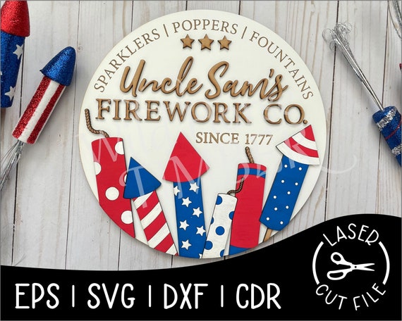 Uncle Sam's Fireworks Patriotic July Independence Day USA - Etsy