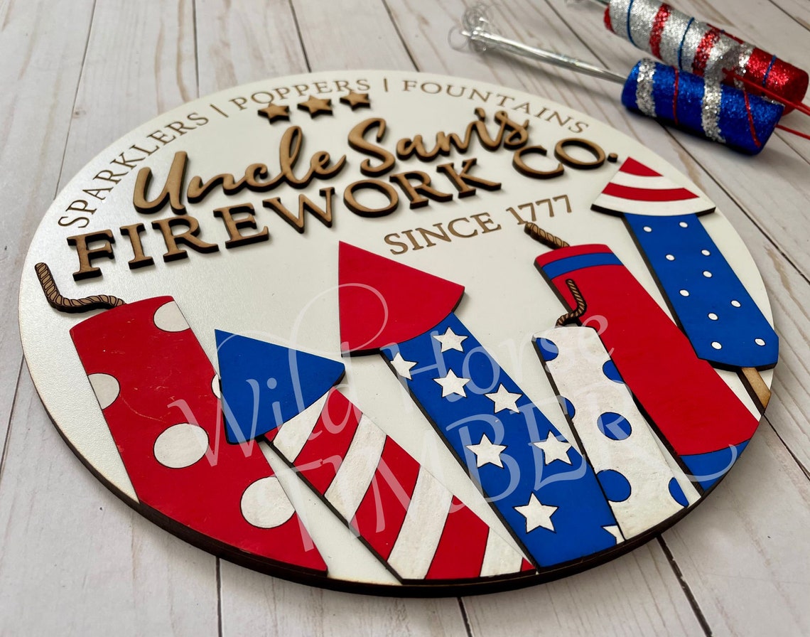 Uncle Sam's Fireworks Patriotic July Independence Day USA - Etsy