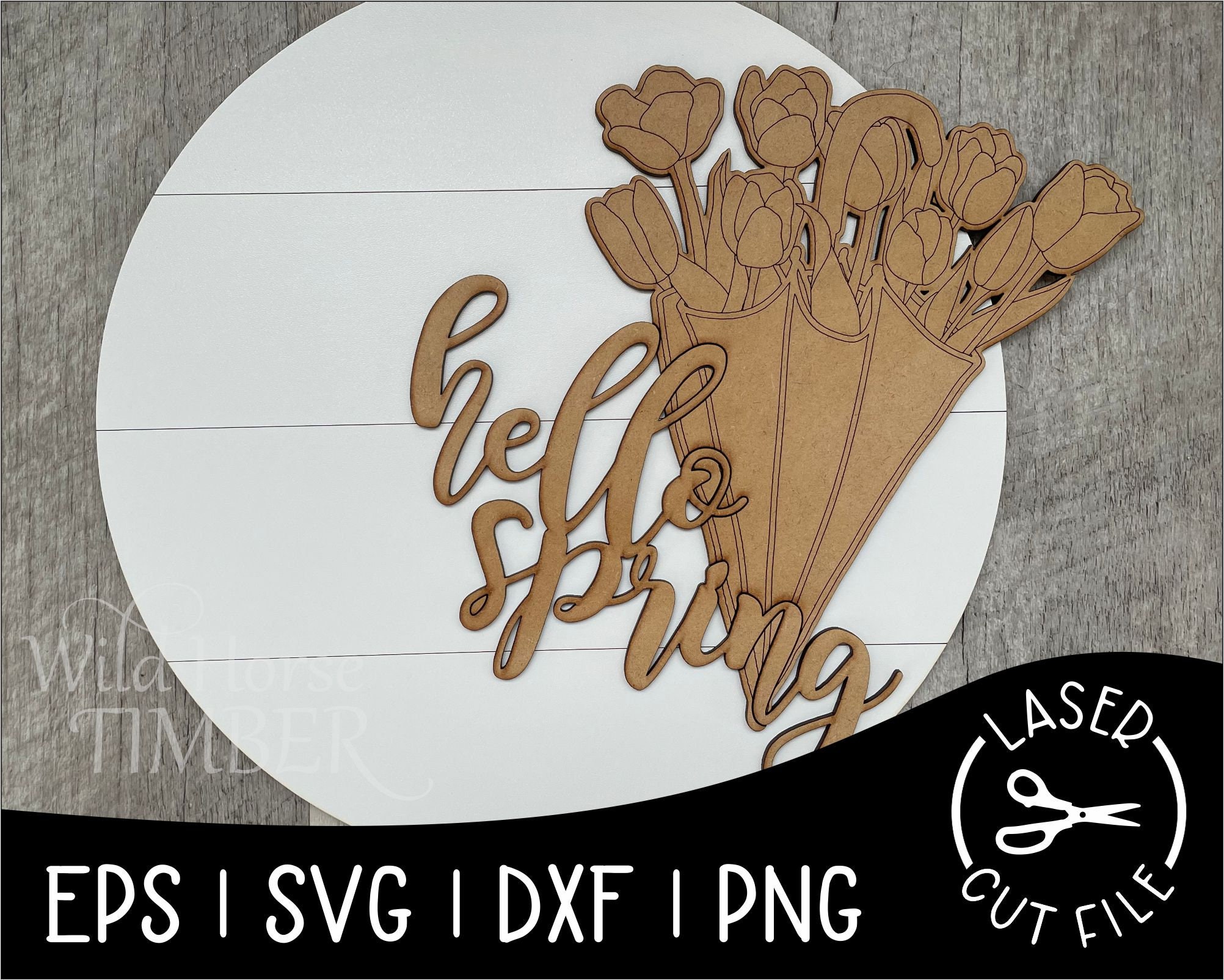 Spring Tulips Umbrella Round Sign Easter Decor Tulip Field | Etsy