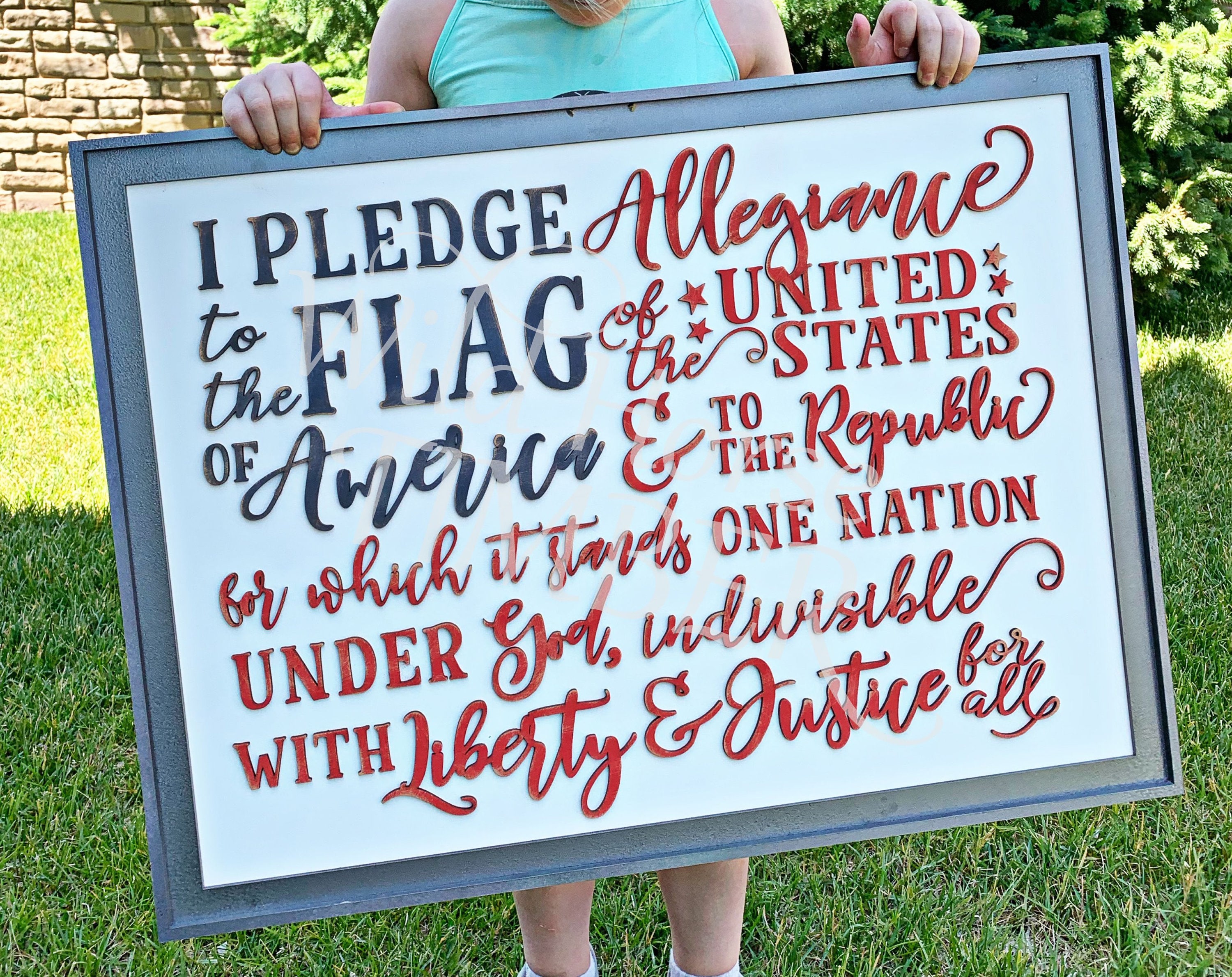 Pledge of Allegiance Sign Laser Cut File for Glowforge Epilog Projects ...