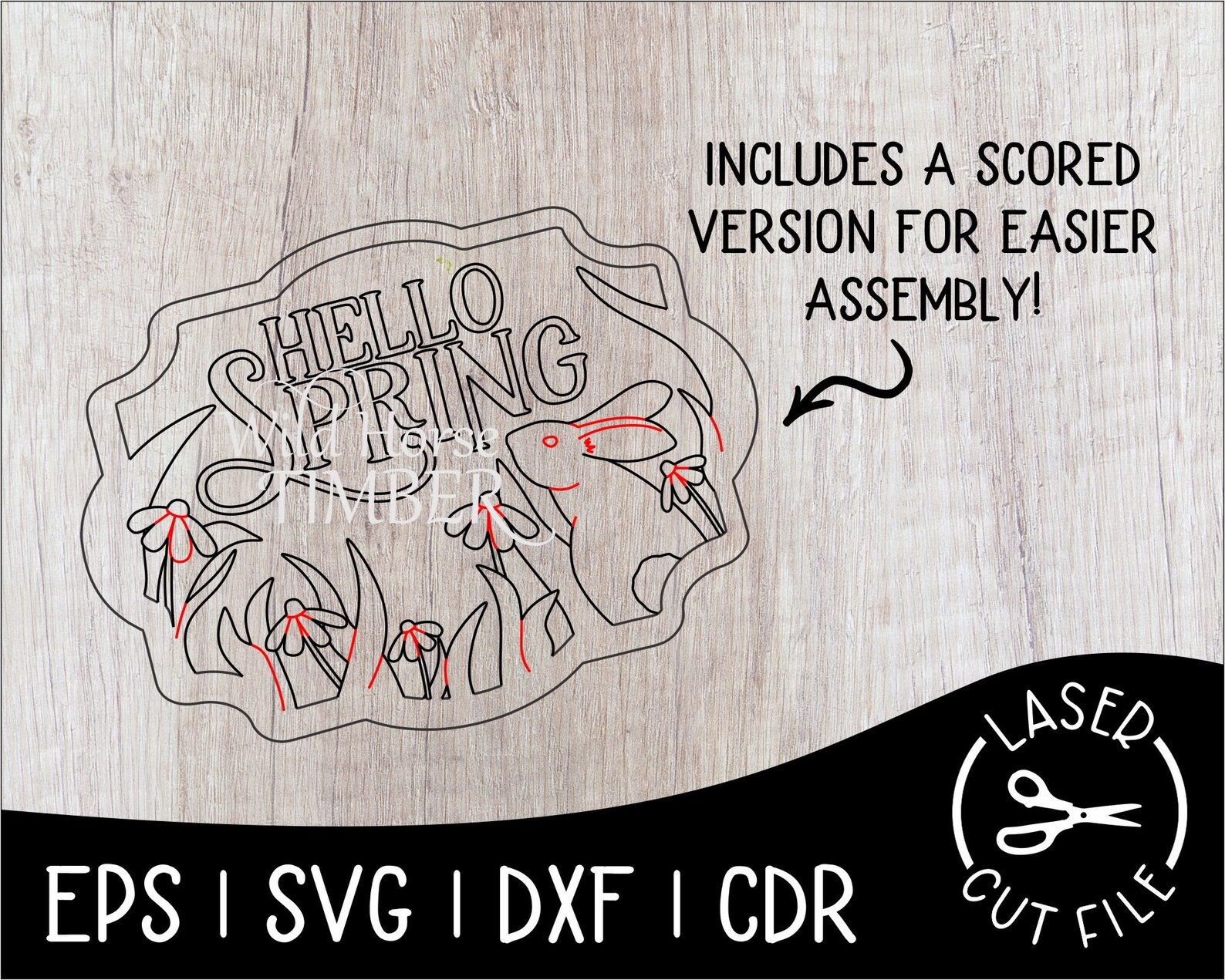 Floral Hello Spring Sign Spring Wildflowers Easter Bunny Decor - Etsy