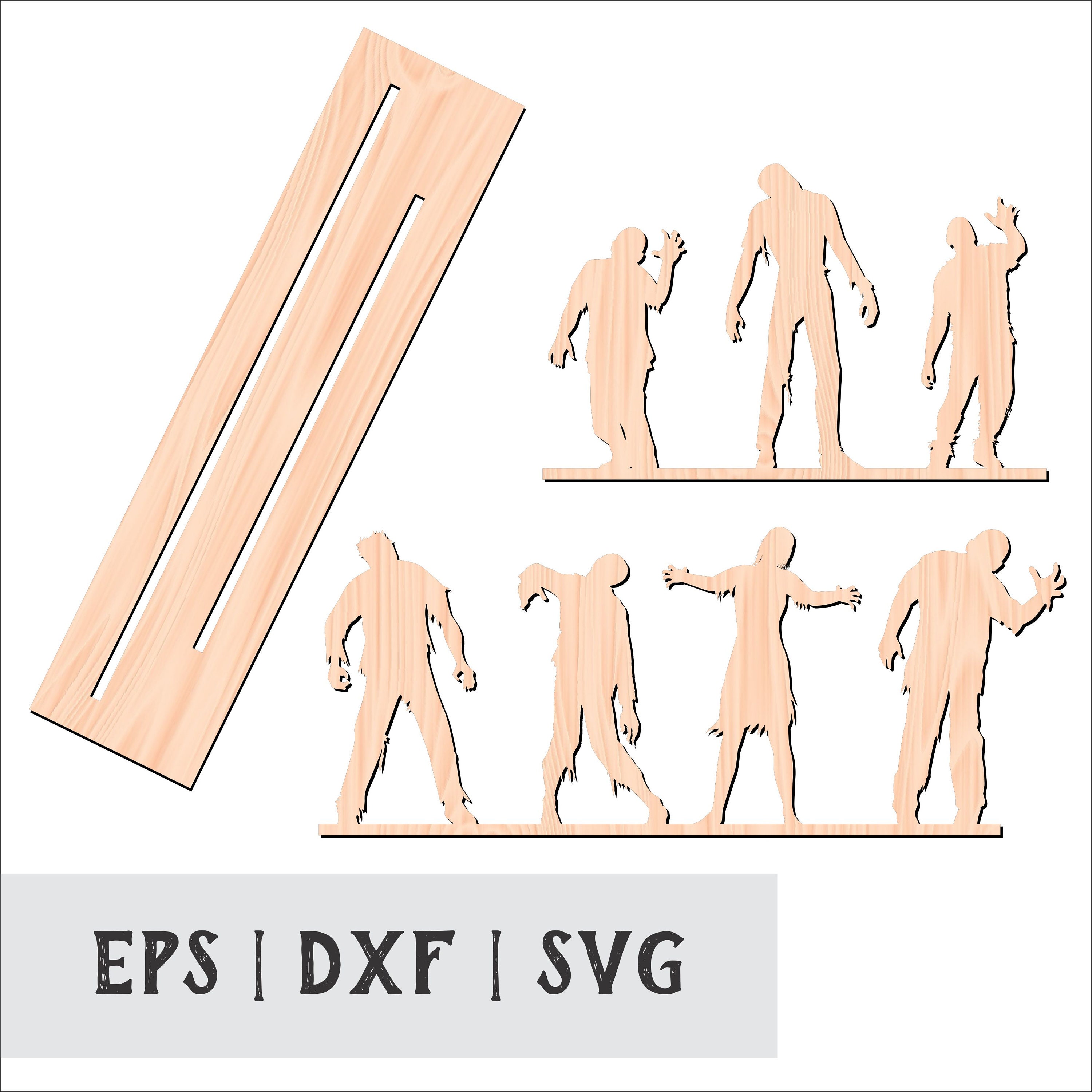 Zombie Scene Halloween Decor Laser Cut File for Glowforge Epilog ...