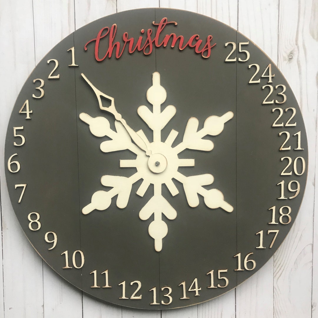 Christmas Countdown Clock Laser Cut File for Glowforge Epilog Projects ...